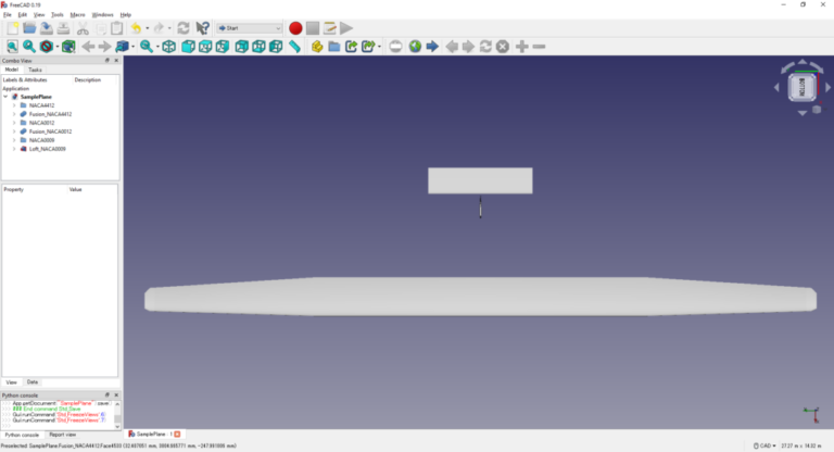 【FreeCAD】3次元翼を作成するPythonスクリプト | mtk_birdman's blog