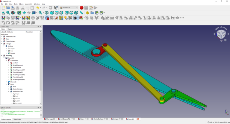 【FreeCAD】Assembly3を使ってアンチバランスタブのリンク機構をモデリングする | mtk_birdman's blog
