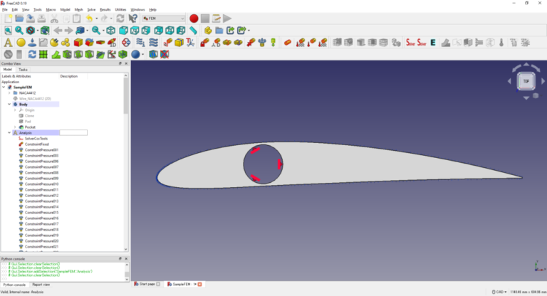 【FreeCAD】CSVファイルの圧力分布をもとにFEM解析を行うPythonスクリプト | mtk_birdman's blog