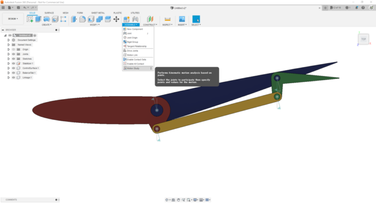 【Fusion360】バランスタブのリンク機構をモデリングする | mtk_birdman's blog