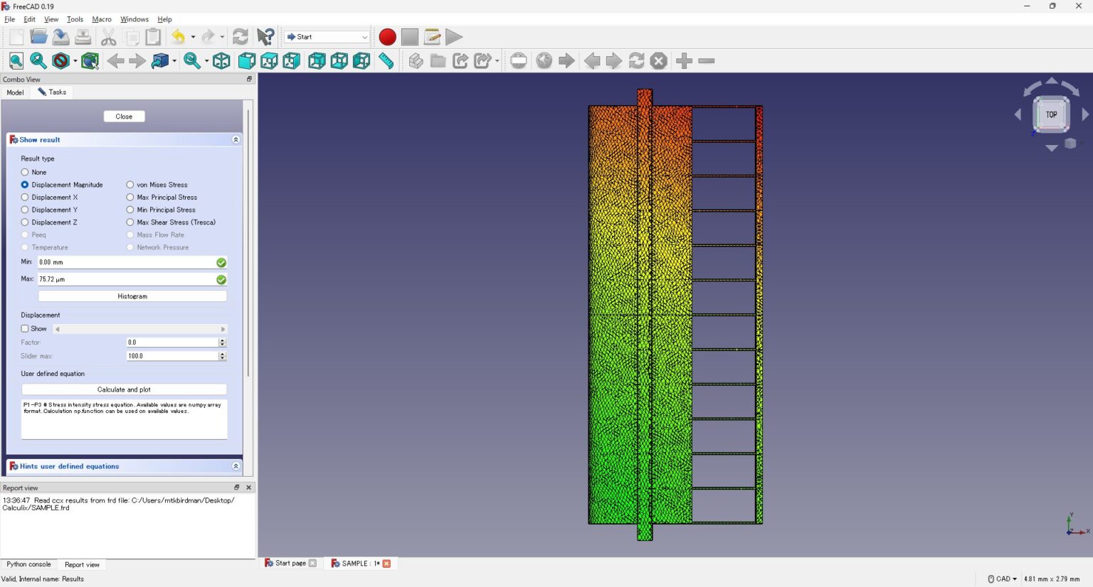 OpenVSPとCalculiXで主翼構造のFEM解析を行う | mtk_birdman's blog